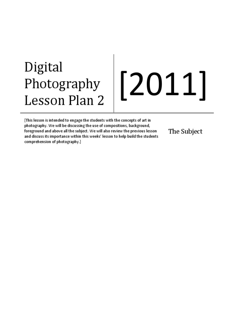 Lesson Plan Week 2 Composition | PDF | Composition (Visual Arts ...