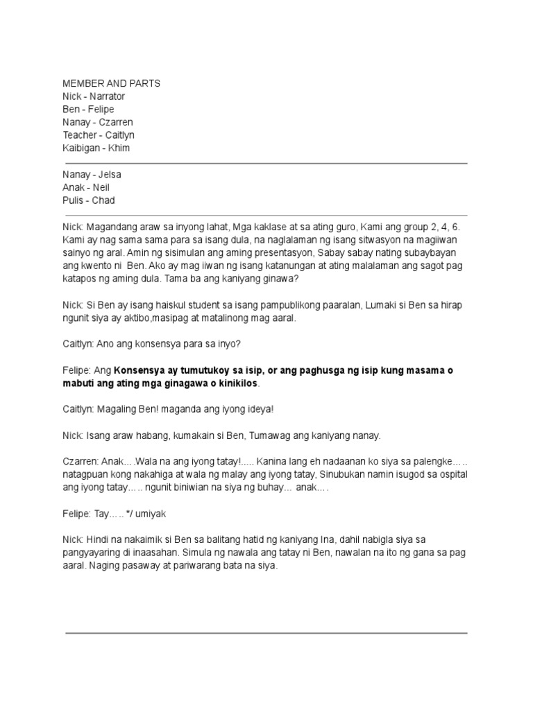 ESP SCRIPT DULADULAAN | PDF