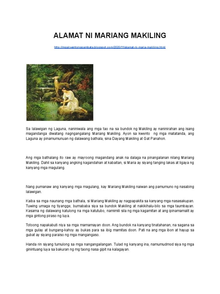 Alamat Ni Mariang Makiling | PDF