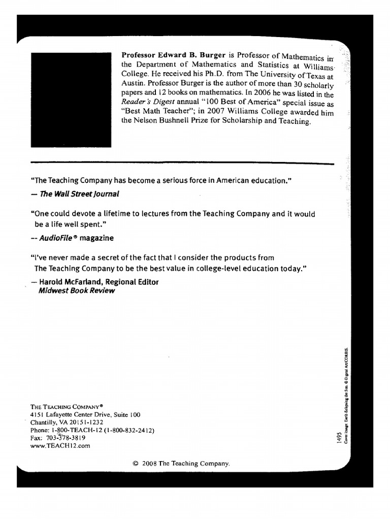 Edward B. Burger - An Introduction To Number Theory. Parts 1 and 2-The ...
