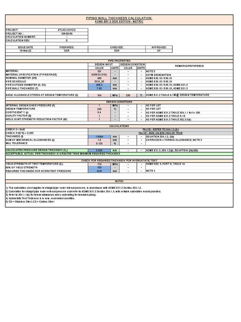 Reinforcement Pad Calculation | PDF | Pipe (Fluid Conveyance) | Civil ...