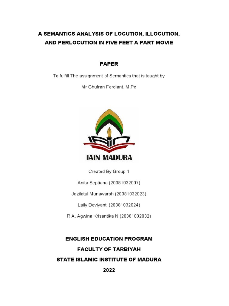 A Semantics Analysis of Locution-1 | PDF | Semiotics | Semantics