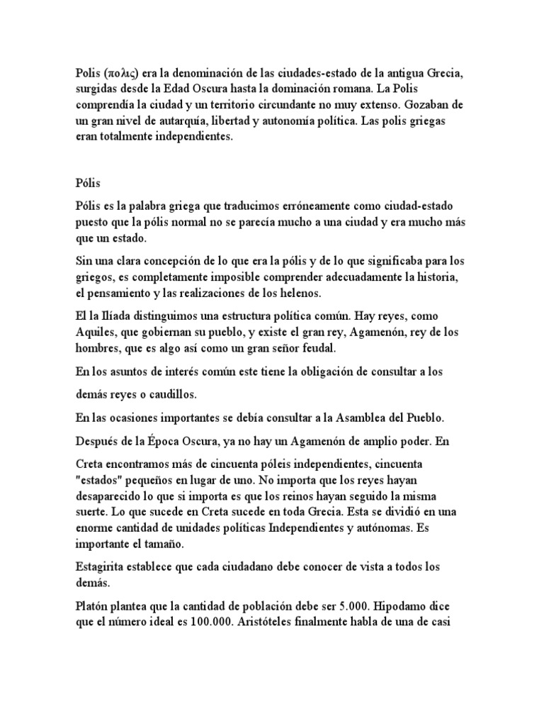 La Polis Griega: Estructura y Significado | PDF | Antigua Grecia | Deidades