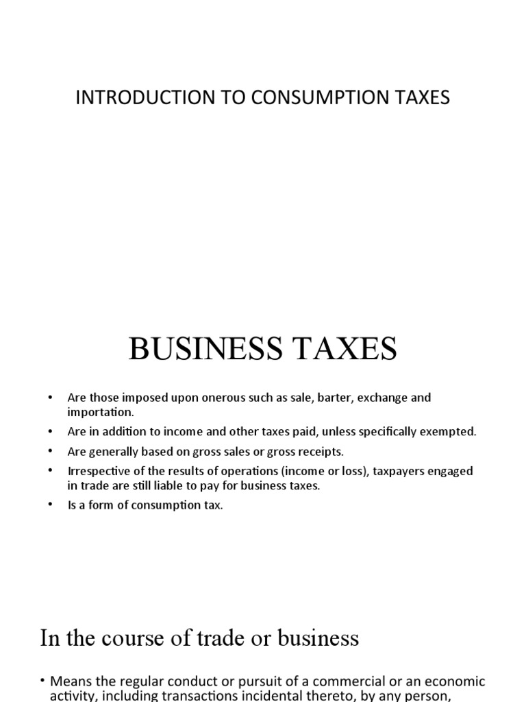 Understanding Consumption Taxes in Business | PDF | Value Added Tax | Taxes