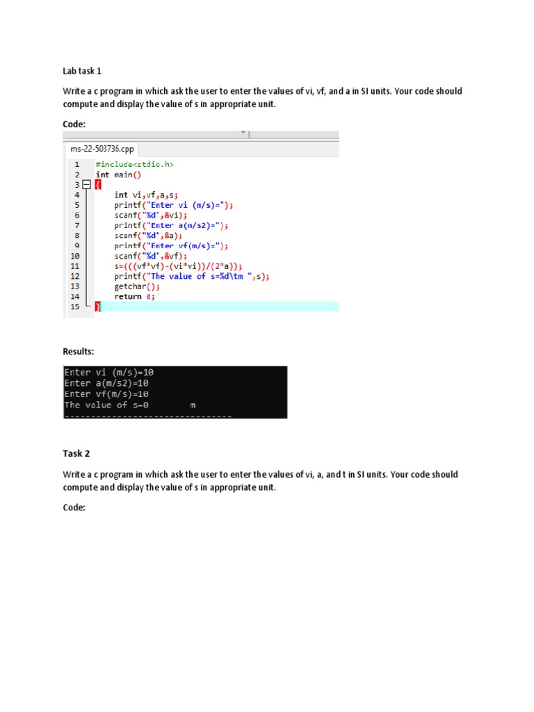 Lab Task 2 (Ms-22-503736 Process Engineering) | PDF | Area | Elementary Mathematics