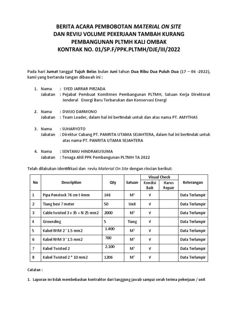 BA Material On Site | PDF