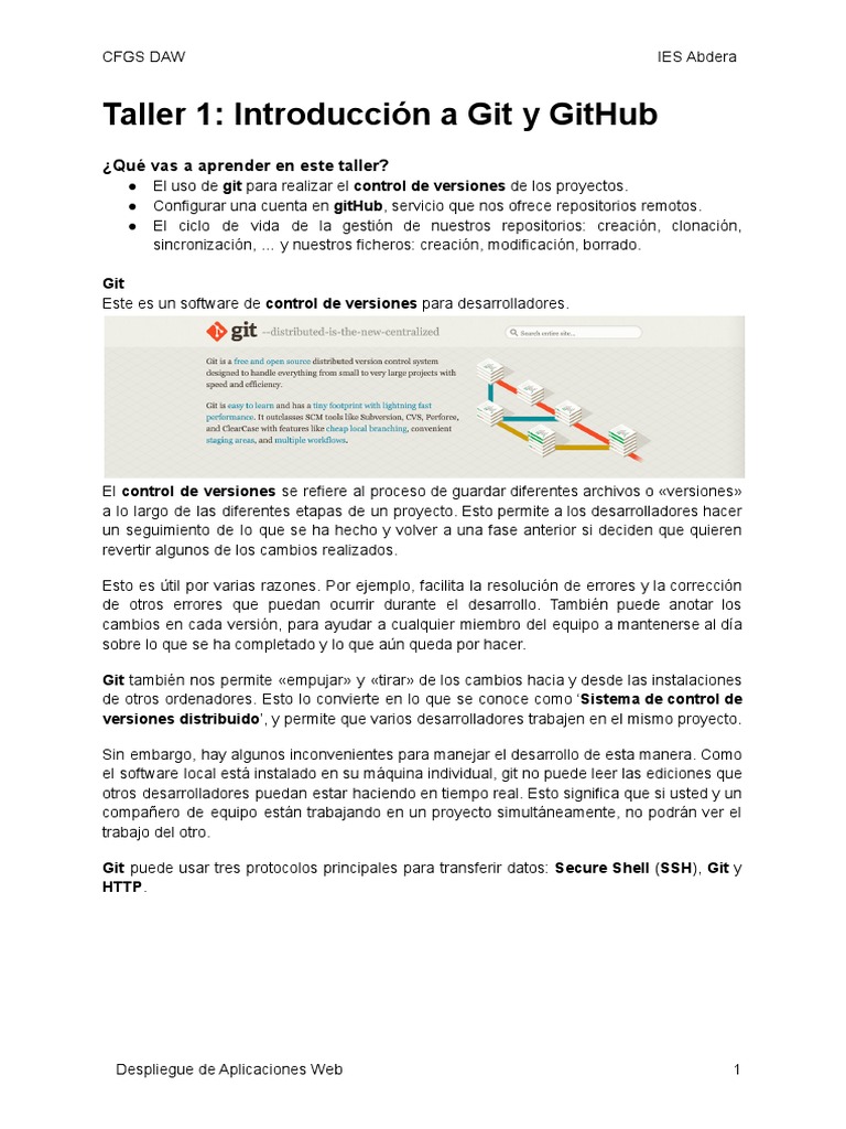 Taller 1 Introducción A Git y GitHub | PDF | Autenticación | Clave (criptografía)