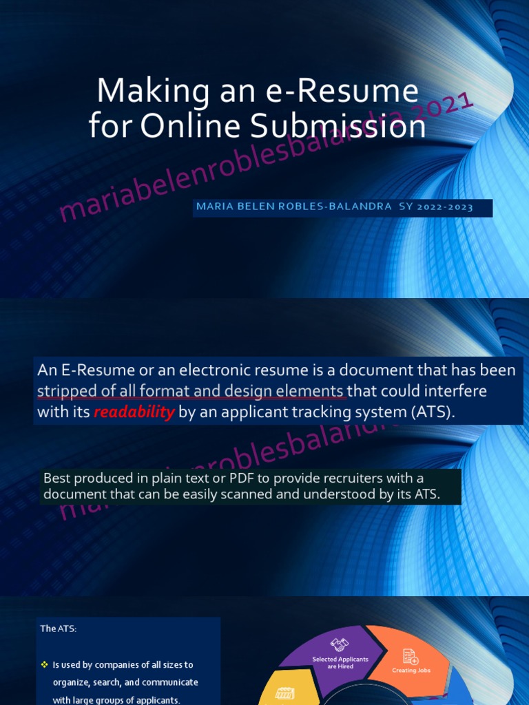 Making An e Resume For Online Submission | PDF | Résumé | Typefaces