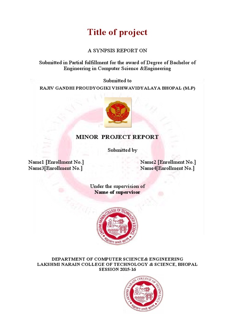 Synopsis Project Format - 1 | PDF | Science | Vocational Education