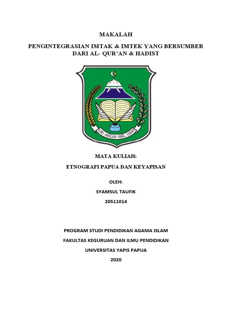 Integrasi Imtaq dan Imtek dalam Pendidikan | PDF