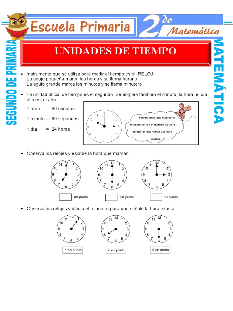 Unidades de Tiempo para Segundo de Primaria | PDF