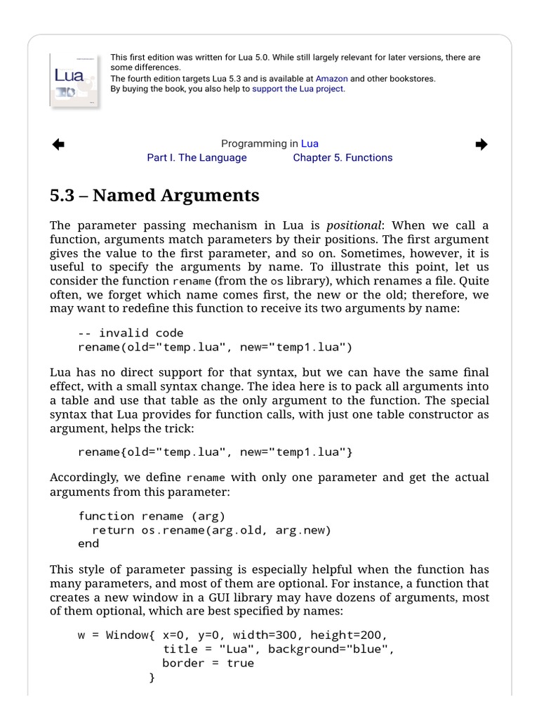 Programming In Lua 53 Pdf Parameter Computer Programming Subroutine 6473