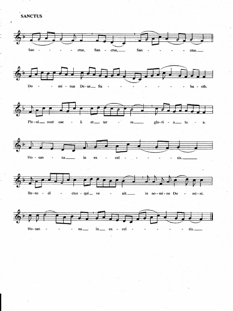 Missa de Angelis - Sanctus | PDF