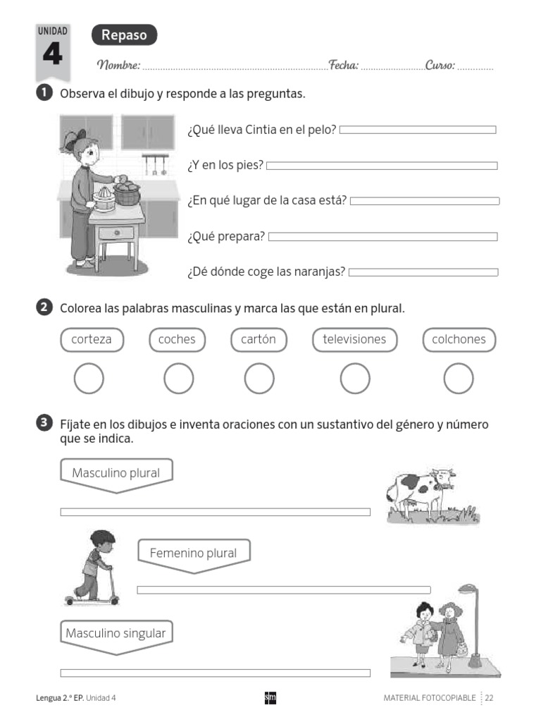 Lengua 2 Primaria Unidad 4 SM | PDF | Tipología Lingüística ...