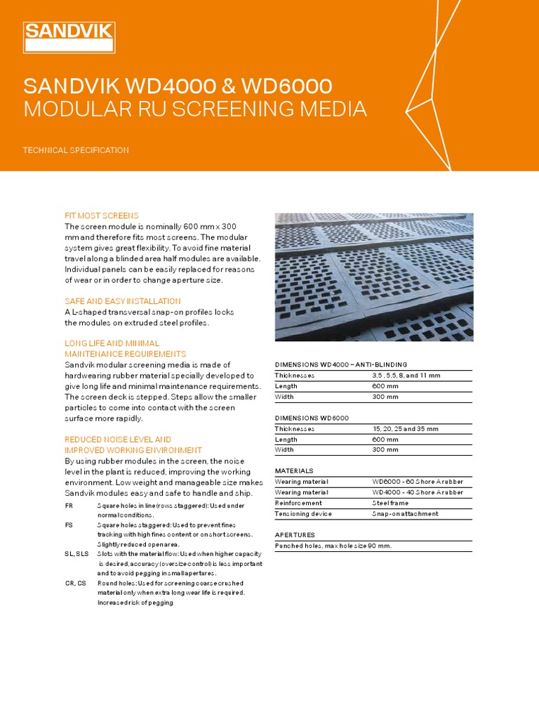 Sandvik WD4000 & WD6000 | PDF | Natural Rubber | Secondary Sector Of ...