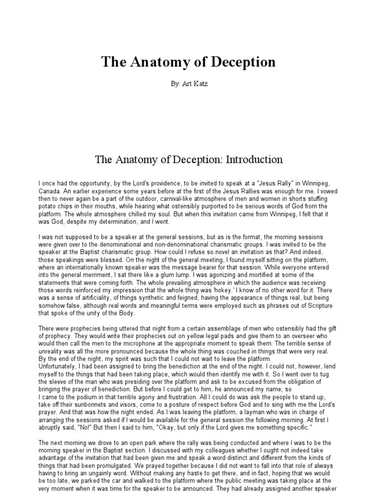 The Anatomy of Deception: Introduction | PDF | Aaron | God