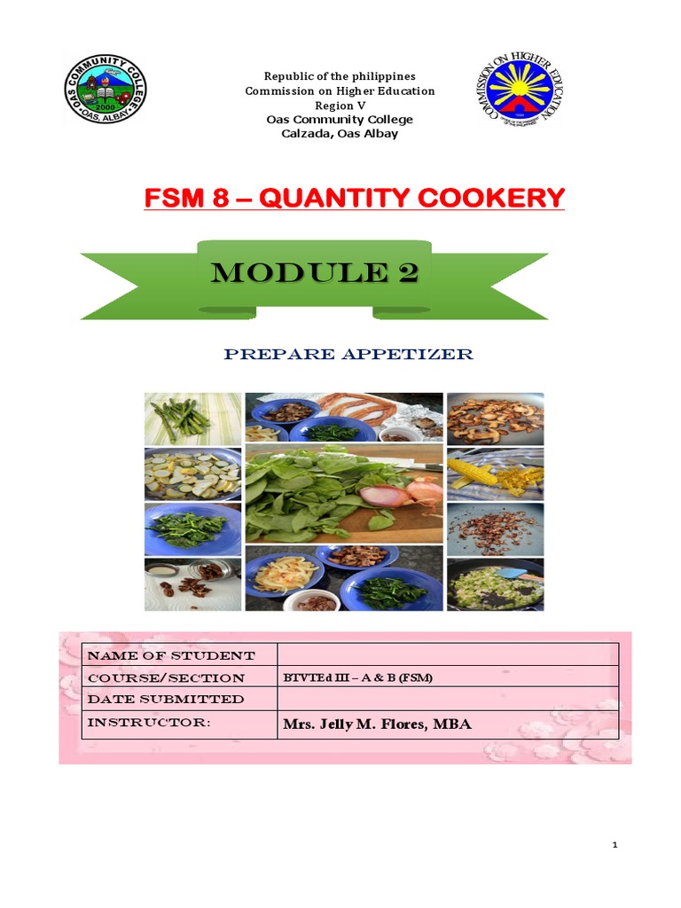 FSM 8 QUANTITY COOKERY Module 2 | PDF