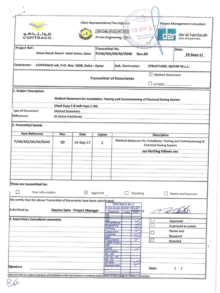 P246-MS-04-M-0040, Rev. 00 - Method Statement for Installation,Testing ...
