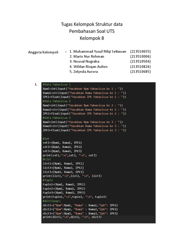 Kelompok Struktur Data Soal UTS | PDF