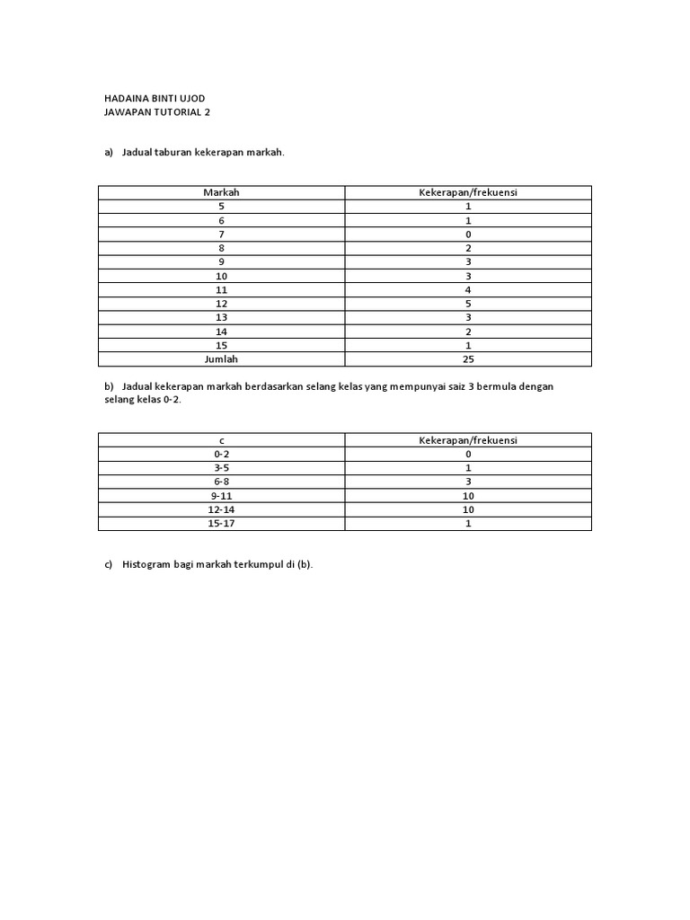 Jawapan Tutorial 2 | PDF