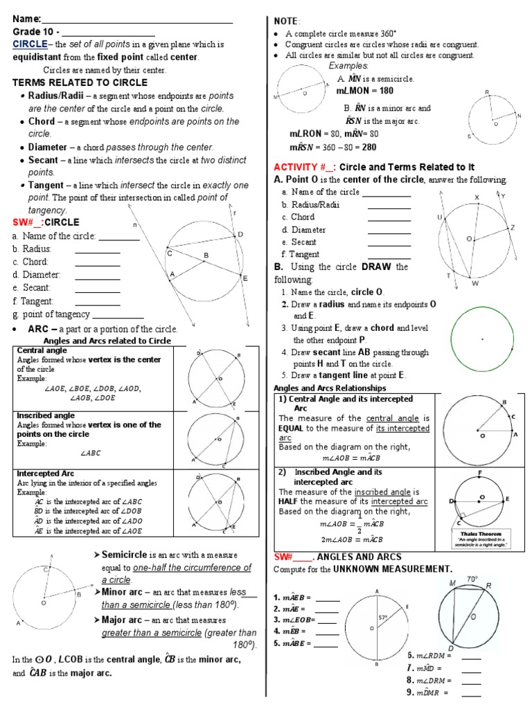 Circles Introduction | Download Free PDF | Circle | Angle