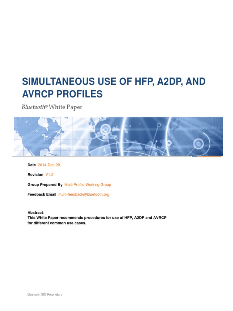 Sim Use HFP A2dp Avrcp v1.2 | PDF | Bluetooth | Telecommunications