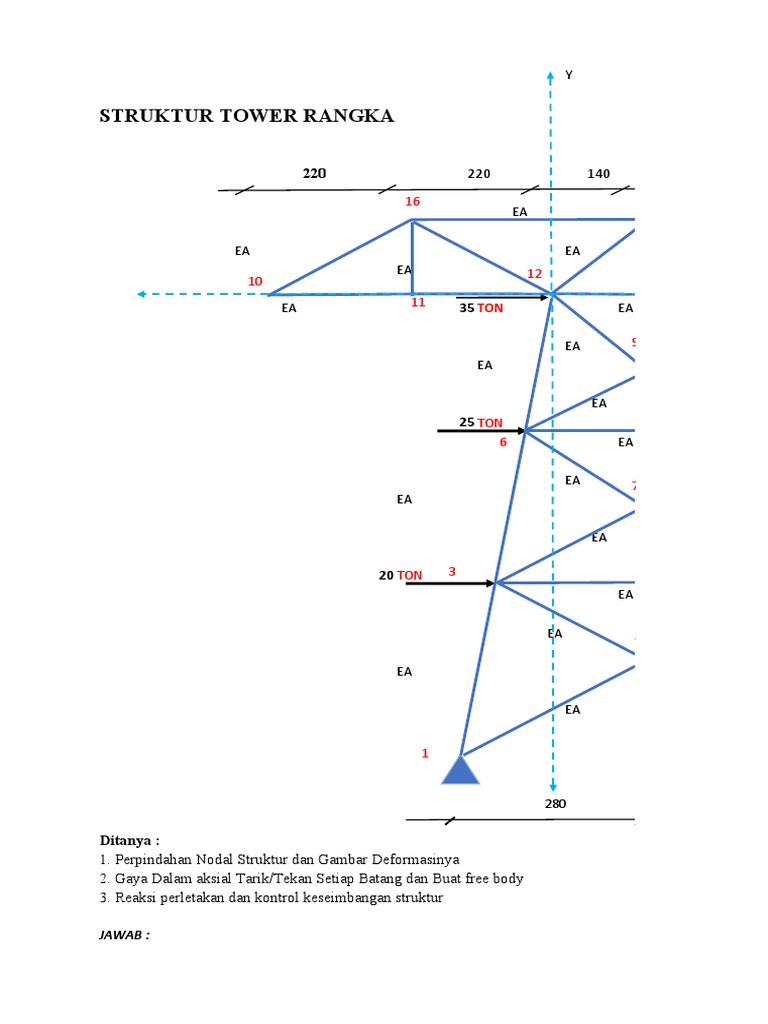 2.0 Excel Struktur Tower Rangka | PDF