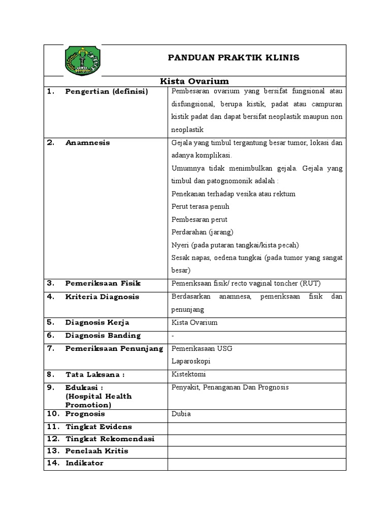 PPK - Kista Ovarium | PDF