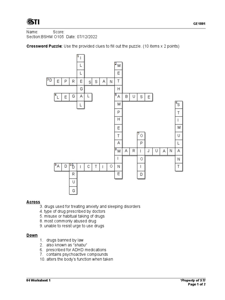 04 Worksheet 1 (2) NSTP | PDF | Drugs | Substance Abuse