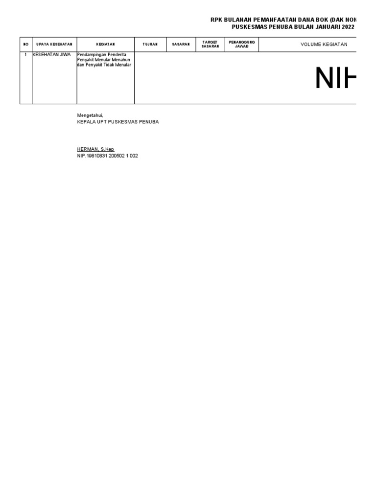 RPK Dan Realisasi Bulanan BOK 2022 | PDF