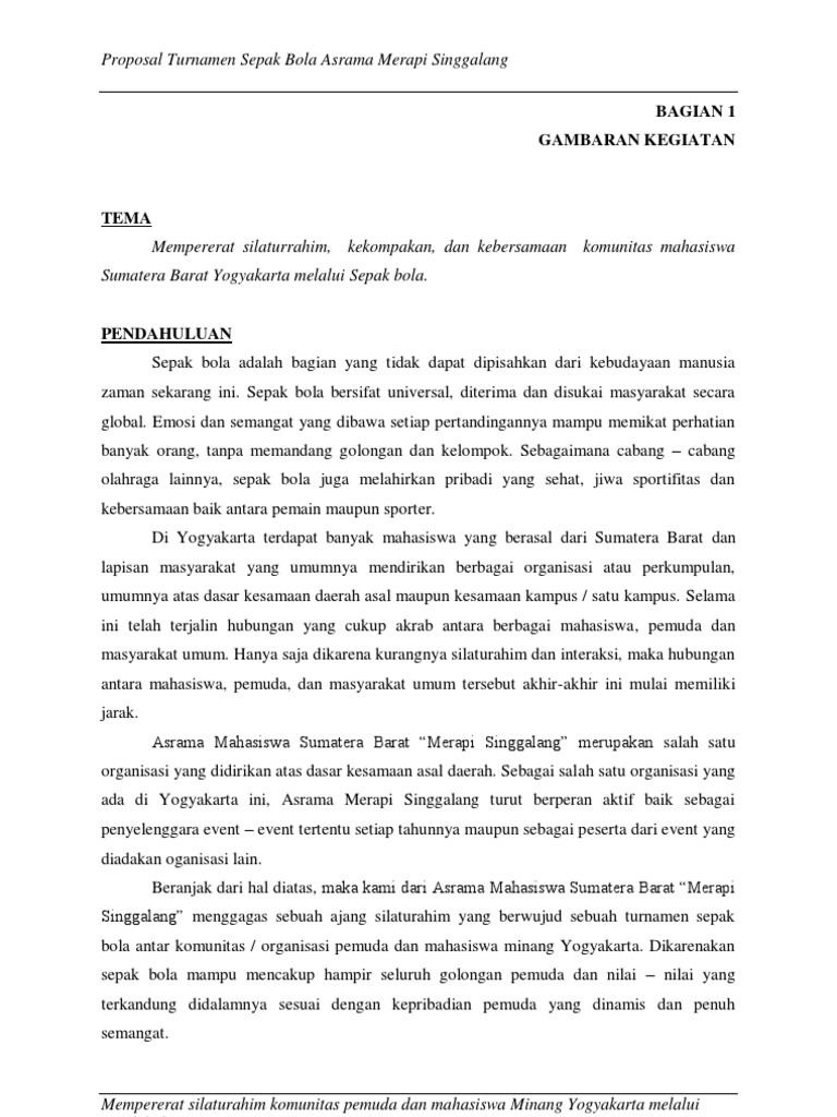 Contoh Proposal Bola Cap | PDF