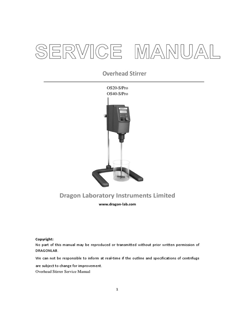 Service Manual-DragonLab - Overhead Stirrer | PDF | Belt (Mechanical) | Switch
