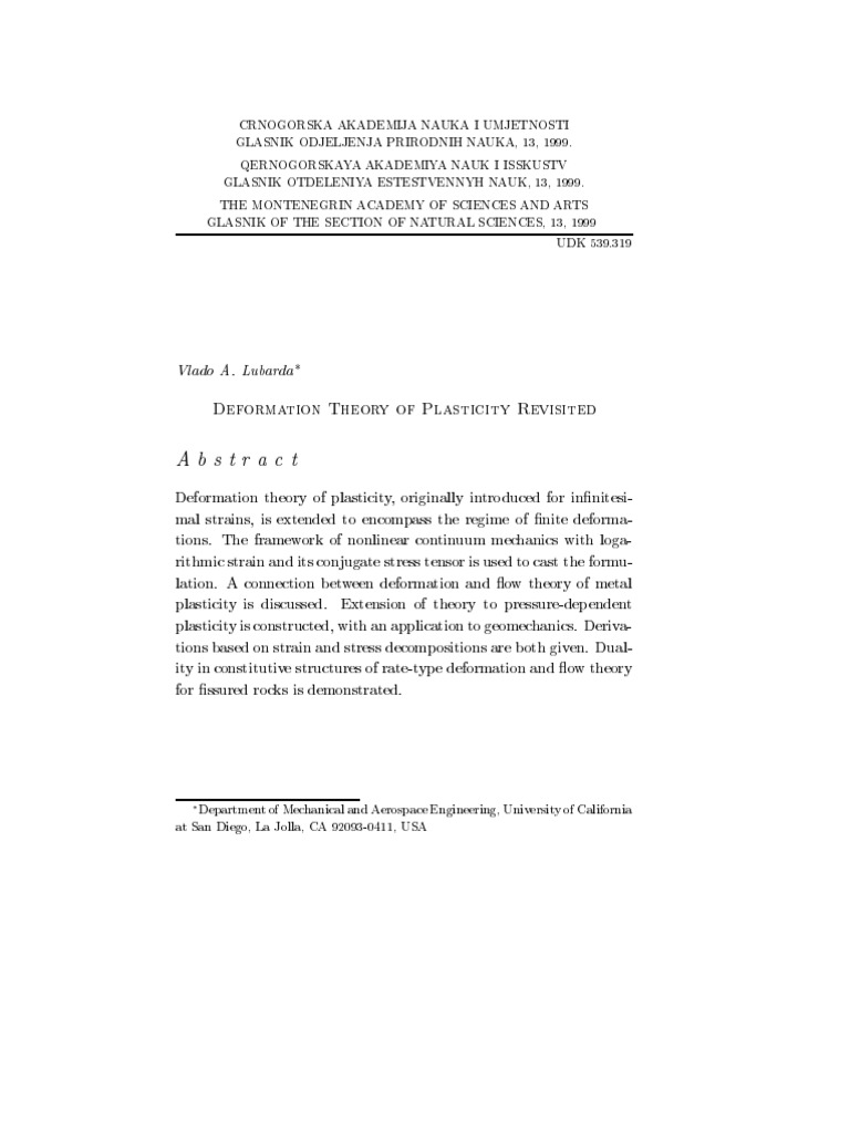 Deformation Theory of Plasticity Revisited | PDF