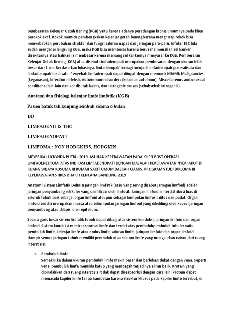 Pembesaran Kelenjar Getah Bening | PDF