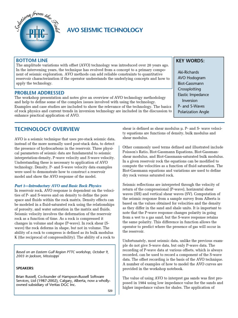 AVO | PDF | Reflection Seismology | Anisotropy