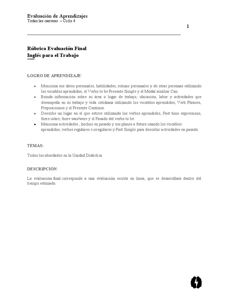 Rúbrica Final de Efw | Descargar gratis PDF | Evaluación | Rúbrica ...