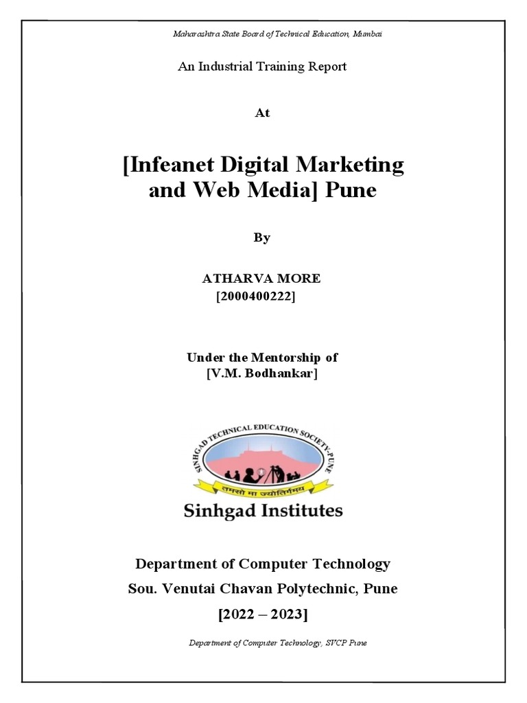 Industrial Training Project Report | PDF | Digital Marketing | Social ...