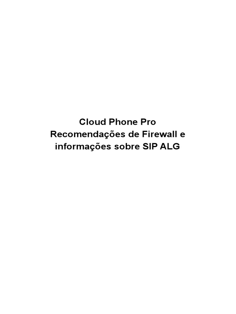 Regras de Firewall SIP ALG | Download grátis PDF | Protocolo de início ...