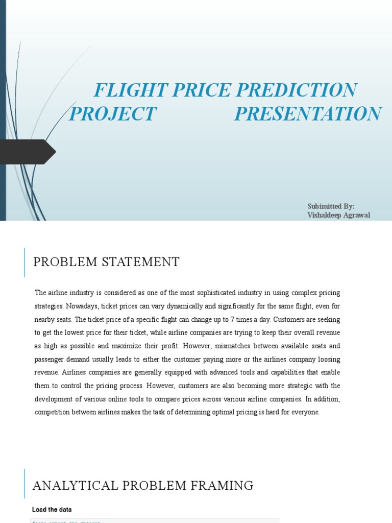 Flight Price Prediction Project Presentation | PDF | Applied ...