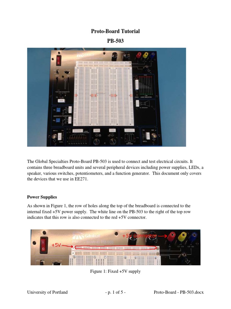 Proto Board PB 503 | PDF | Switch | Power Supply
