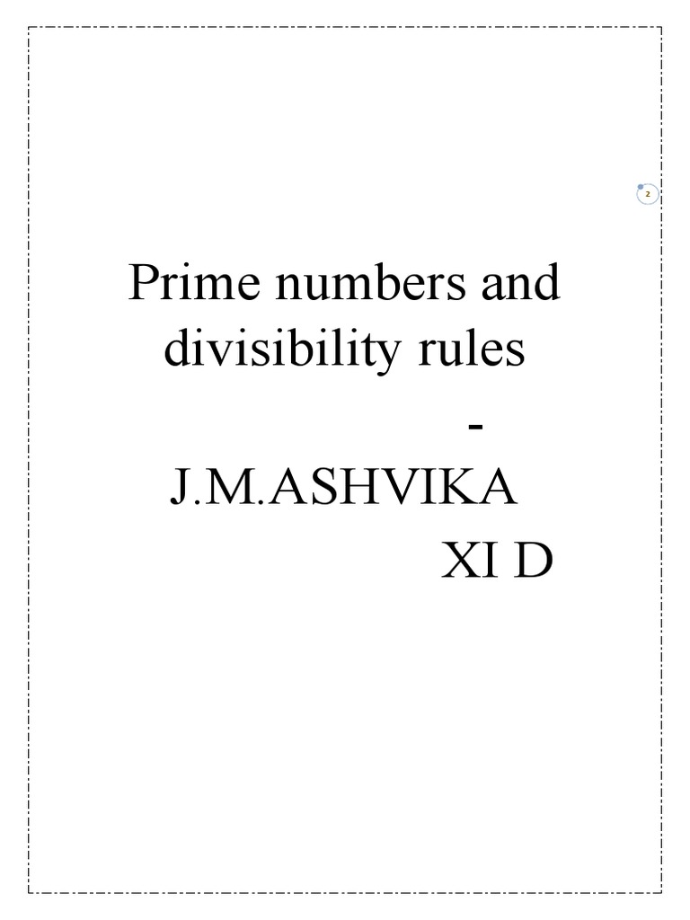 Math Project | PDF | Prime Number | Numbers
