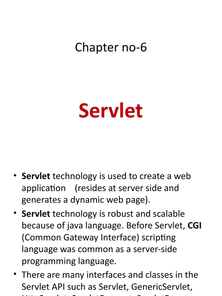 Chapter No-6 Servlet | PDF | World Wide Web | Internet & Web