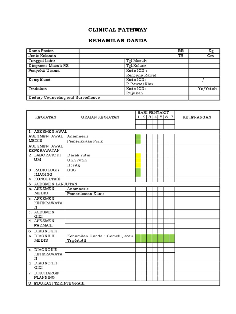 Clinical Pathway-Kehamilan Ganda | PDF