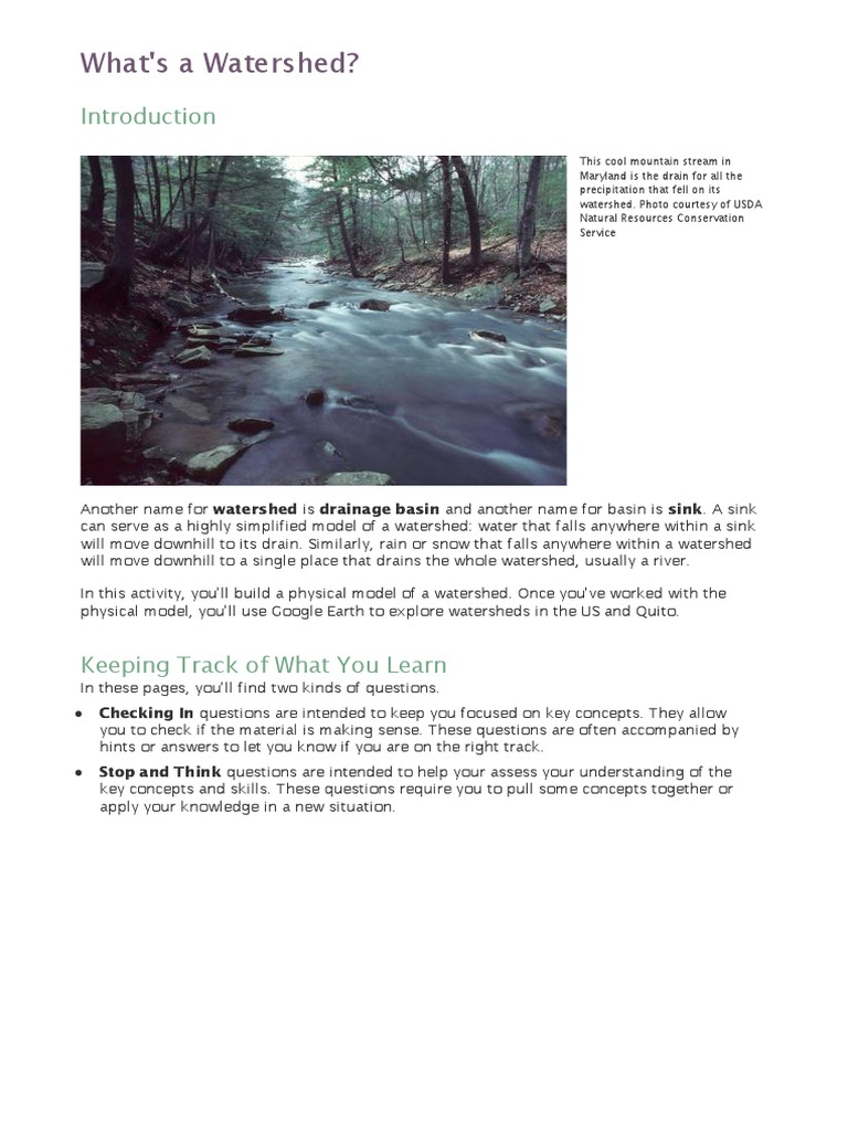 Watershed Model Lab Activity | PDF | Drainage Basin | River