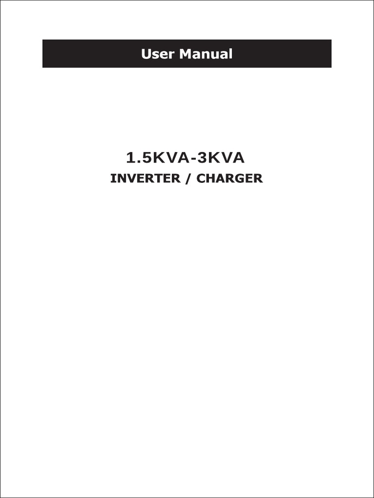 Manual SPH 3kw | PDF