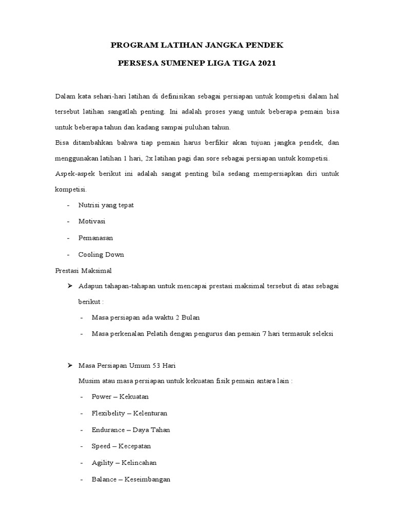 Program Latihan | PDF