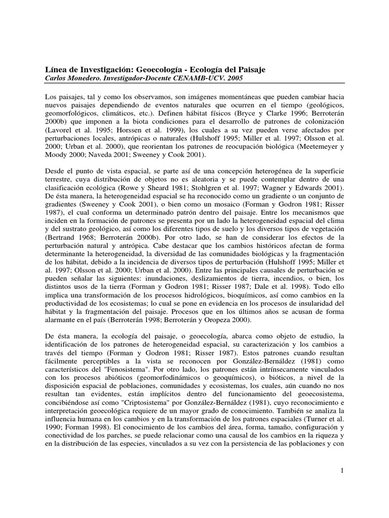 Geoecologia | PDF | Paisaje | Entorno natural