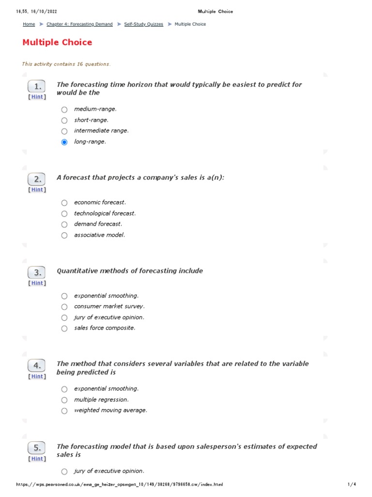 Chapter 4 Forecasting Demand Pdf