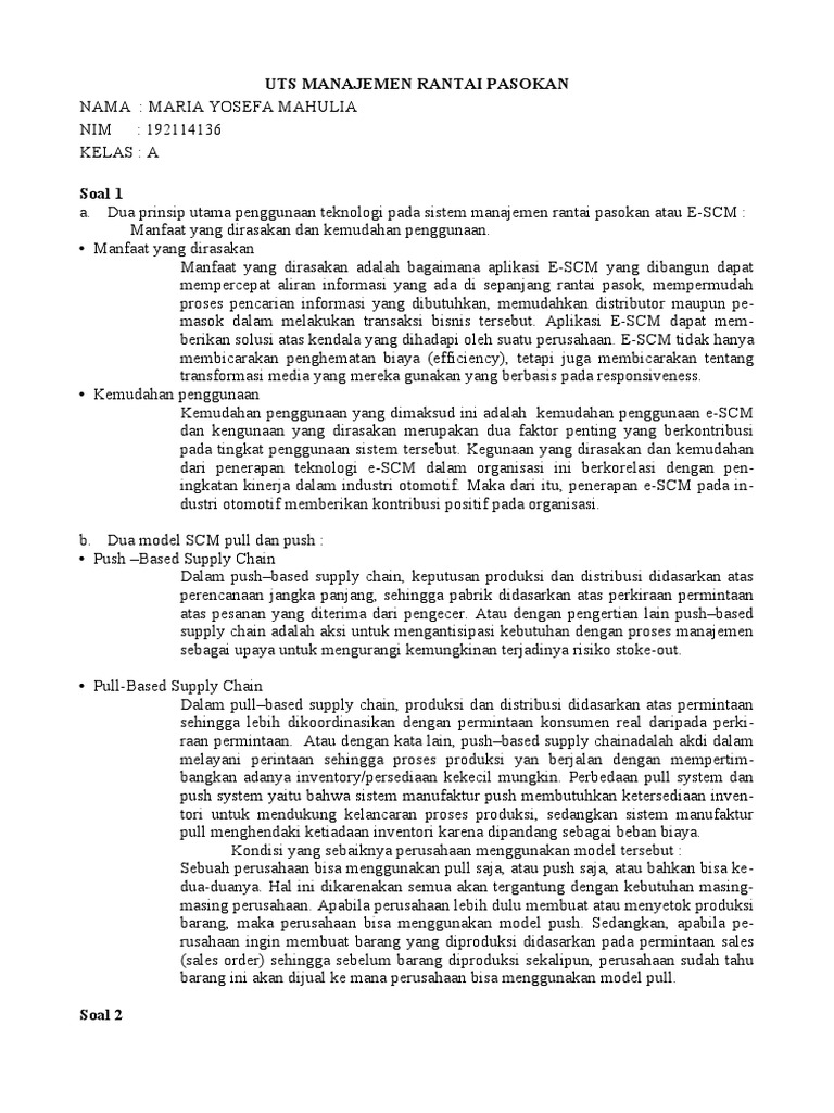 Prinsip dan Model E-SCM dalam Rantai Pasok | PDF