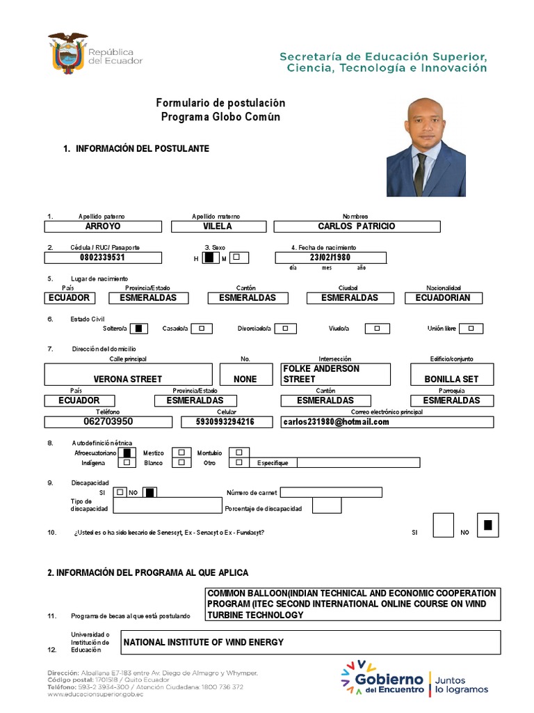 Ing - Carlos Arroyo Vilela Senescyt | PDF
